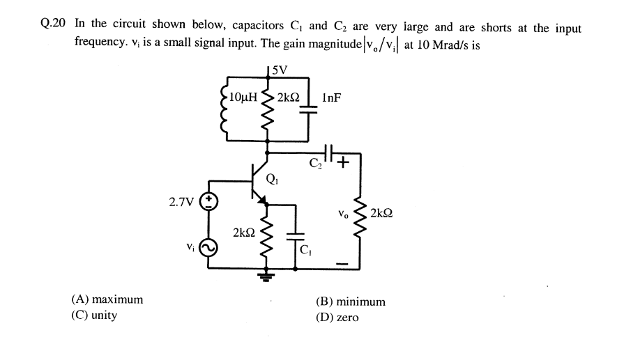 GATE ECE 2011 | Question: 20 - GO Electronics